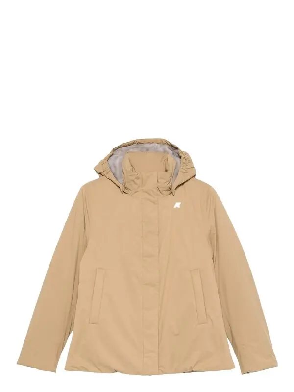K-WAY Marlette Hooded Logo-patch Jacket - Light Brown