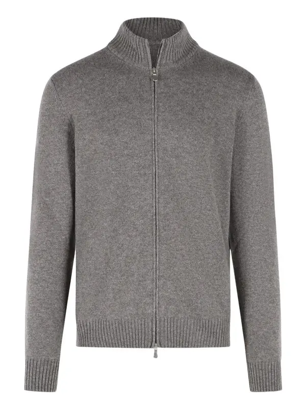 GRAN SASSO High-neck Zip-up Cardigan - Brown