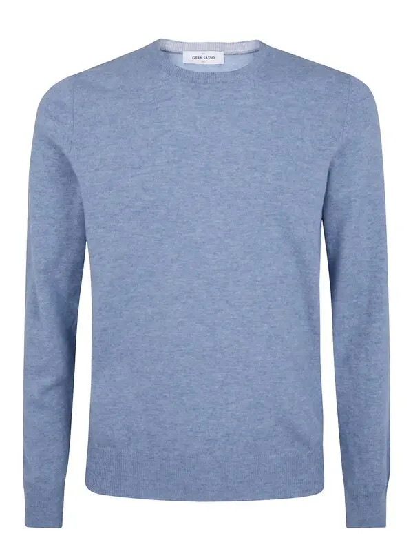 GRAN SASSO Crewneck Long Sleeve Knitted Jumper - Light Blue