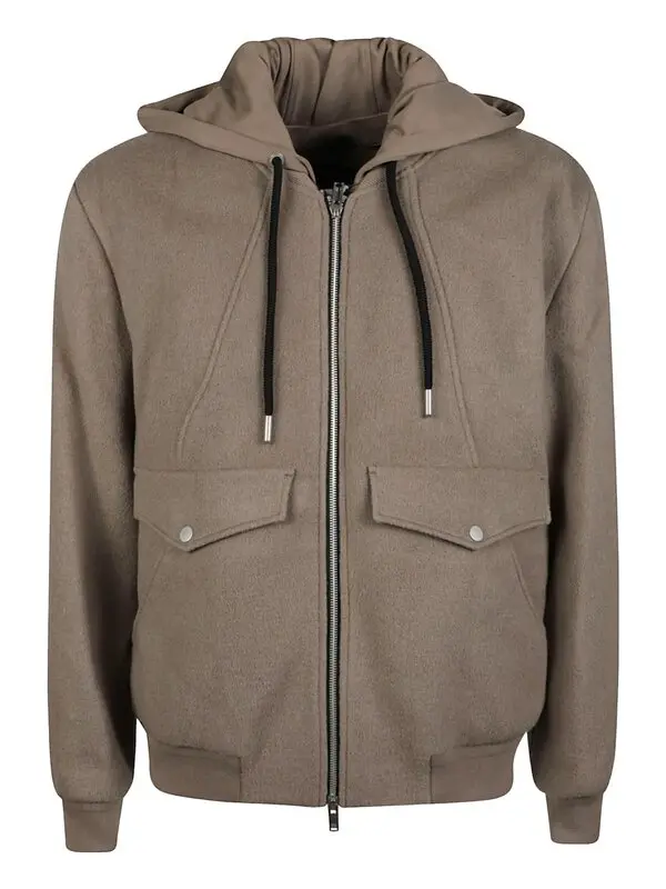 Moose Knuckles Elington Bomber Hooded Jacket - Ashen