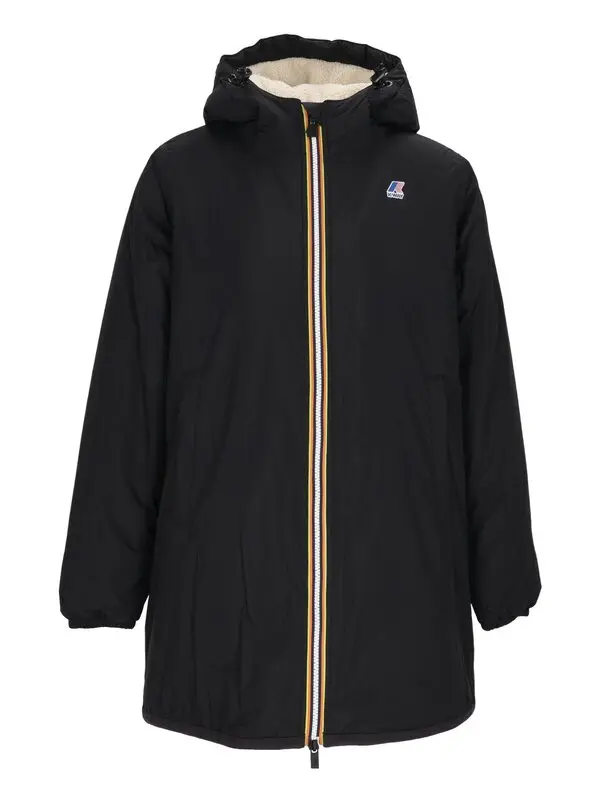 K-WAY Jacinthe Orsetto Hooded Coat - Black
