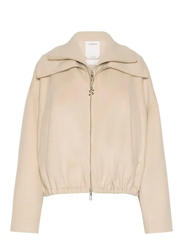 Sportmax Emiro Drawstring-hem Bomber Jacket - Beige