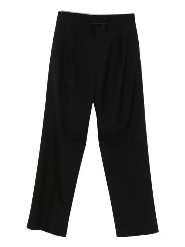 LARDINI Pleated Wide-leg Trousers - Black