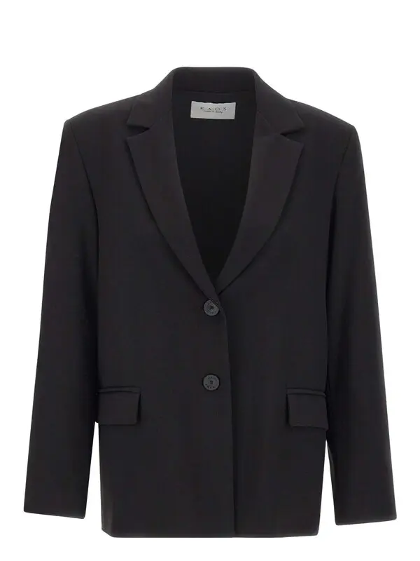 KAOS Single-breasted Blazer With Classic Collar - Black