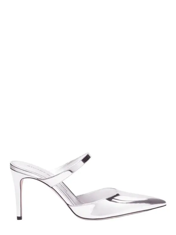 STUART WEITZMAN Power Mule 85 Stiletto Heel Mules - Silver