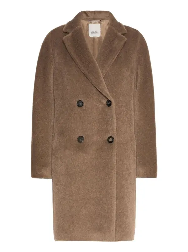 Max Mara Long-sleeved Double-breasted Coat - Honey-colored