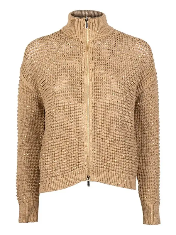 Max Mara Mstarco Sequin Embellished Cardigan - Nude