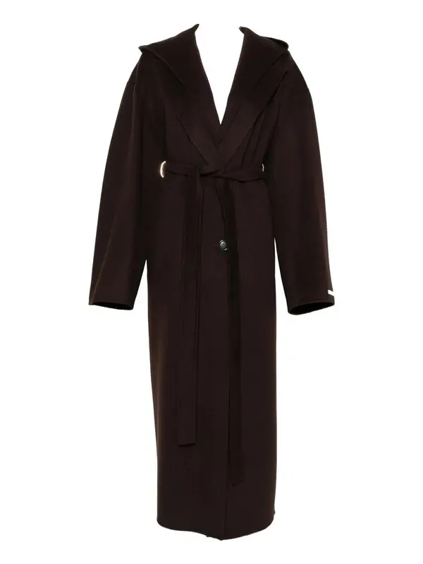 Sportmax Collared Long-sleeved Coat With Detachable Belt - Brown