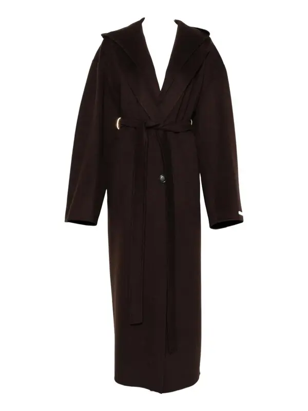 Sportmax Collared Long-sleeved Coat With Detachable Belt - Brown
