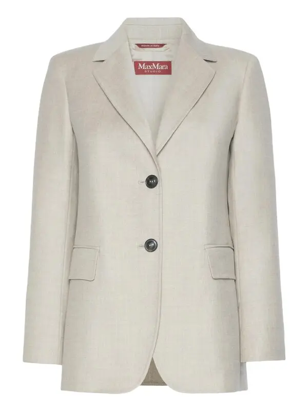 Max Mara Single-breasted Wool Flannel Blazer - Beige