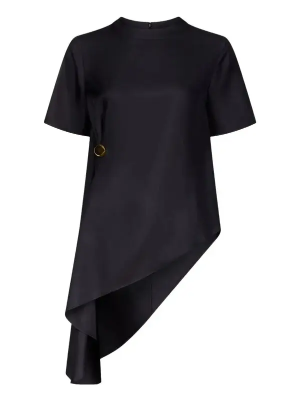Loulou De Saison Madea Draped Asymmetric Top - Black