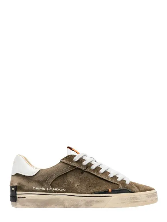 CRIME LONDON Deconstructed Flame Low Top Sneakers - Brown
