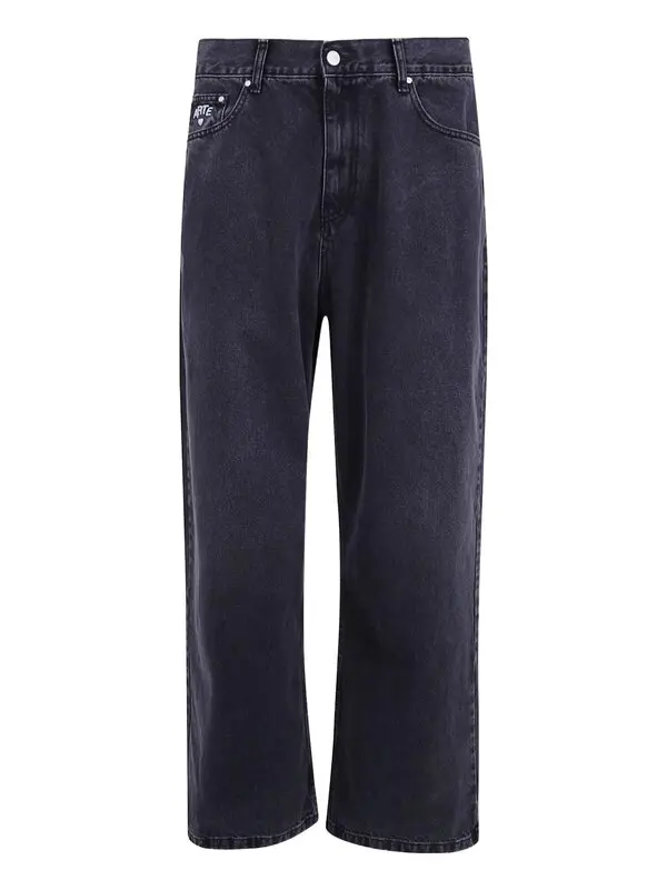 ARTE ANTWERP Faded Effect Straight Leg Jeans - Black