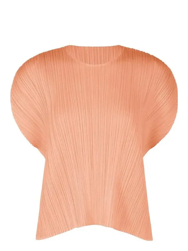 Issey Miyake Boxy-fit Cap Sleeve Top - Light Orange