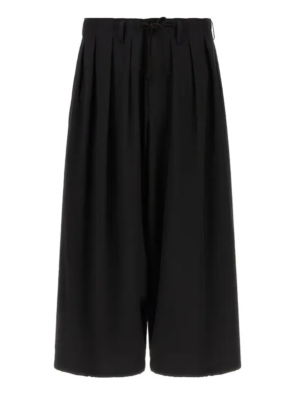 Yohji Yamamoto Pleated Wool Trousers - Black