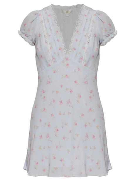 LoveShackFancy Yasmin Lace-trim Floral Dress - Green