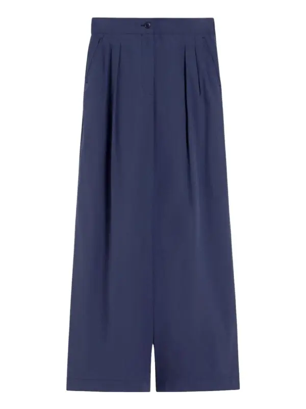 Max Mara Wide-leg Pleated Trousers - Blue