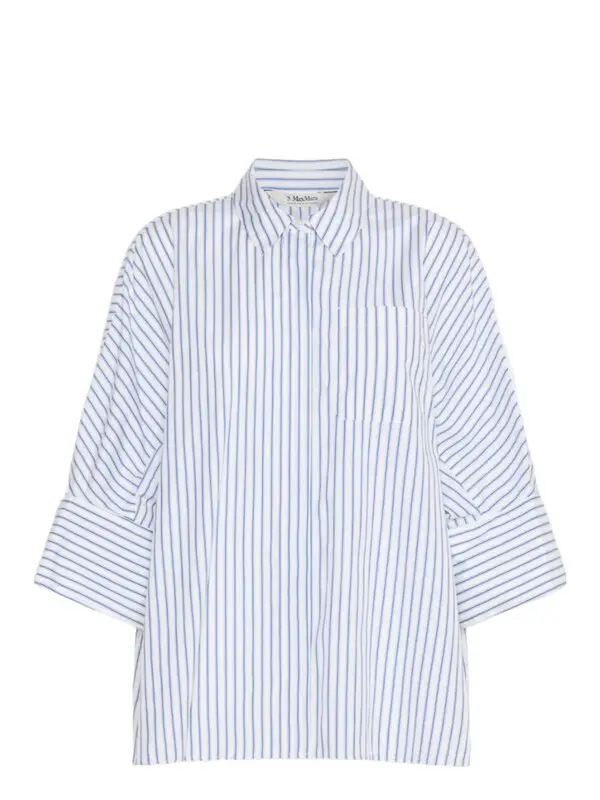 Max Mara Striped Oversized Shirt - Light Blue