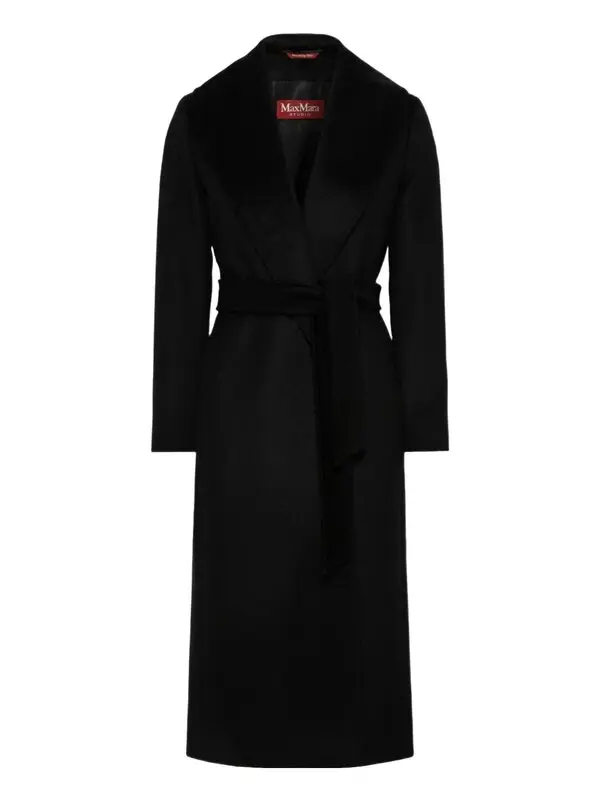 Max Mara Loriana Belted Wool Coat - Black