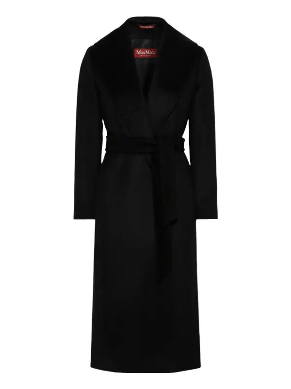 Max Mara Loriana Belted Wool Coat - Black