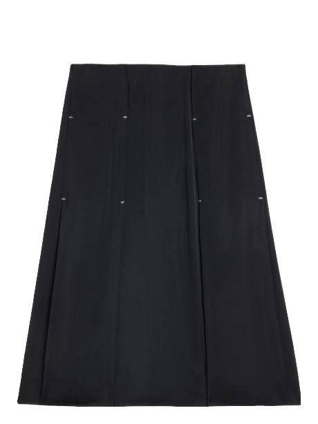 JIL SANDER Fluid Viscose Pleated Skirt - Black