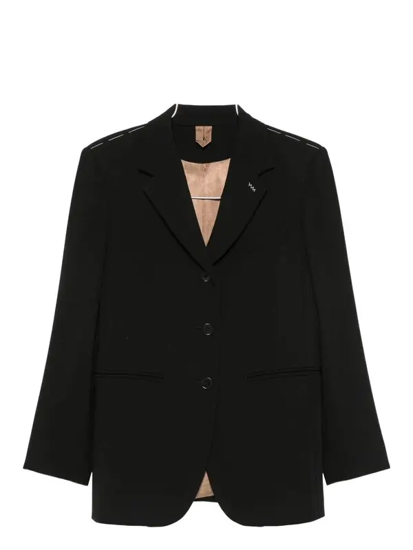 Max Mara Lapel Long-sleeved Suit Jacket - Black