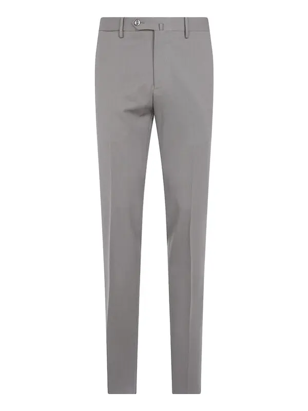 PT TORINO Tailored Trousers With Belt Loops And Buttoned Pockets - Gray
