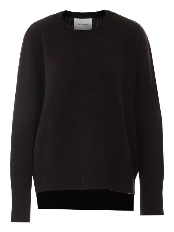 LISA YANG Ribbed Crew Neck Long Sleeve Sweater - Dk