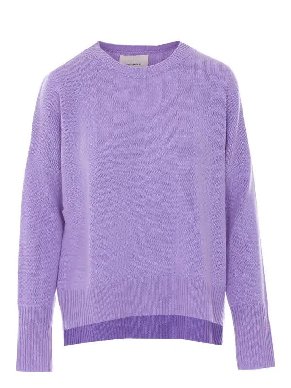 LISA YANG Crew Neck Knit Sweater - Lavender