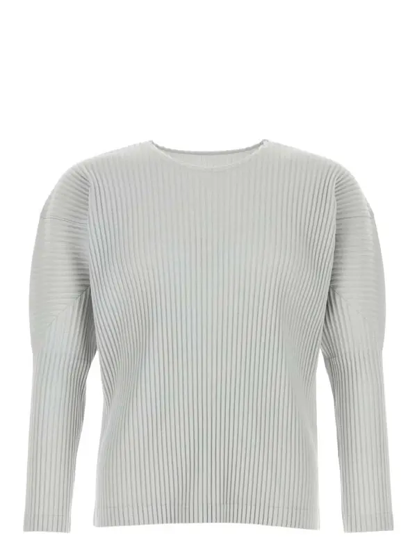 Issey Miyake Homme Plissé Pleated Crewneck T-shirt - Grey