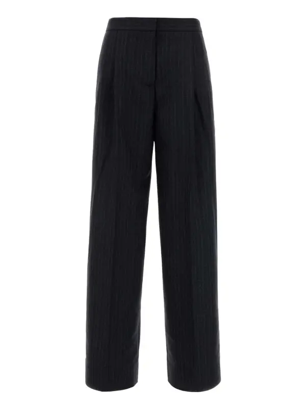 JIL SANDER Striped Tailored Trousers - Black