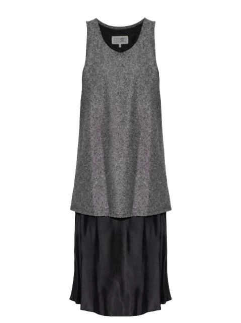 MAISON MARGIELA Layered Effect Midi Dress - Grey