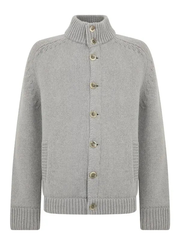 Herno Button-up Knit Top - Light Gray