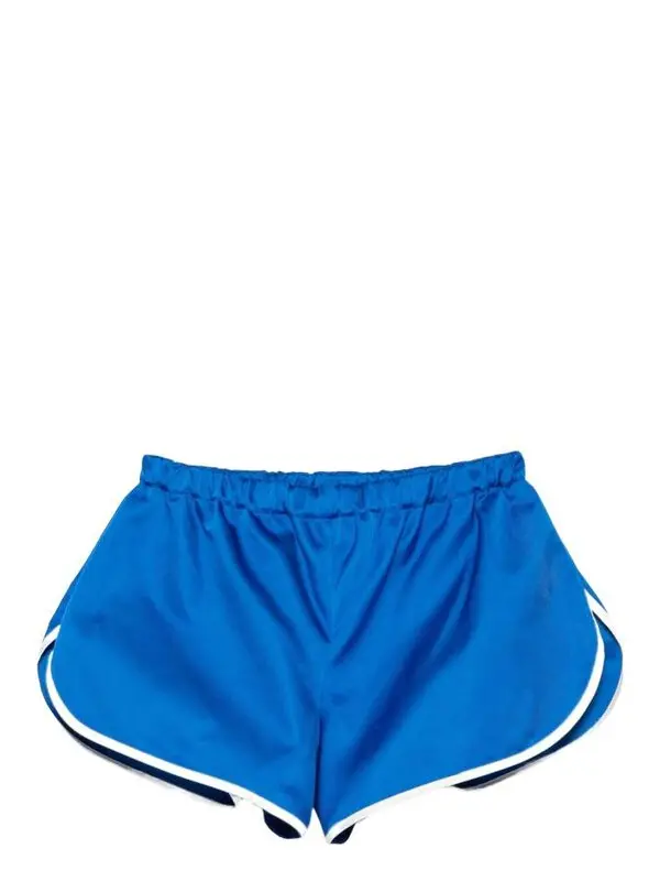 THE FRANKIE SHOP Elastic-waist Contrast Trim Shorts - Blue