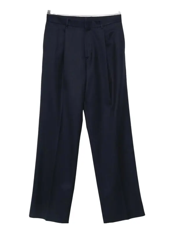 LARDINI Pleated Wide-leg Trousers - Blue