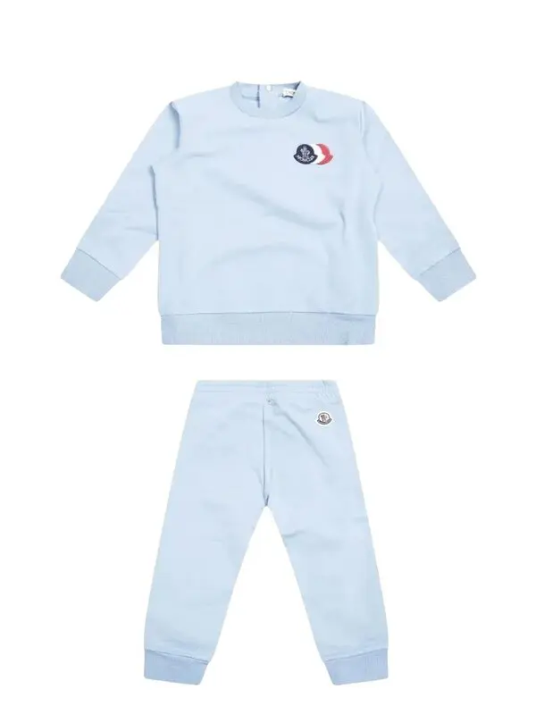 Moncler Logo-patch Tracksuit Set - Light Blue