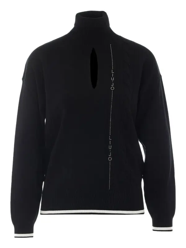 Liu Jo Cut-out High Neck Knitted Sweater - Black