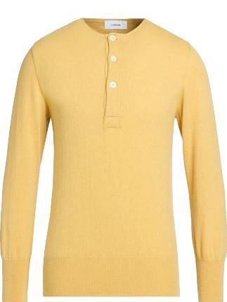 LARDINI Cashmere Buttoned Neckline Sweater - Yellow