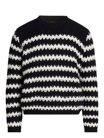 ROBERTO COLLINA Two-tone Striped Crewneck Sweater - Blue