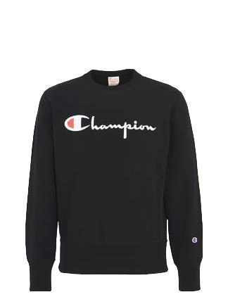Champion Crewneck Sweatshirt Logo Sweatshirt Size Cotton - Black
