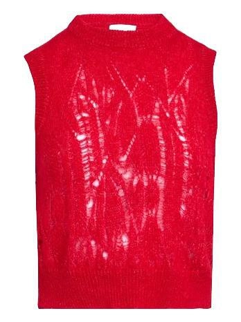 DANIELE FIESOLI Sleeveless Crewneck Alpaca, Polyamide, And Merino Wool Sweater - Red
