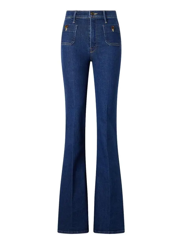 MOTHER The Patch Pocket Doozy Flared Jeans - Blue
