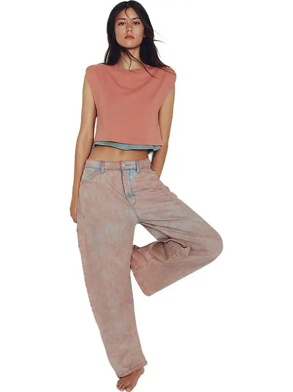 PILCRO Kayden High-rise Carpenter Barrel Jeans - Mauve