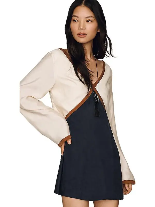 SANCIA Alba Long Sleeve Mini Dress - Navy