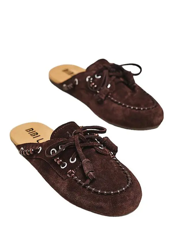 BIBI LOU Beaded Moccas Mules - Brown