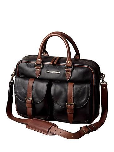 Overland Fairfield Leather Briefcase - Black