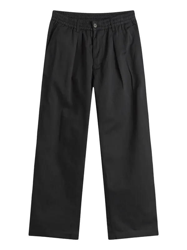 Universal Works Twill Pleated Track Pant - Black