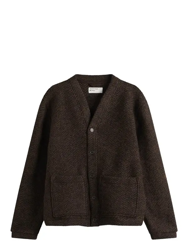 Universal Works Raven Fleece Advance Cardigan - Brown