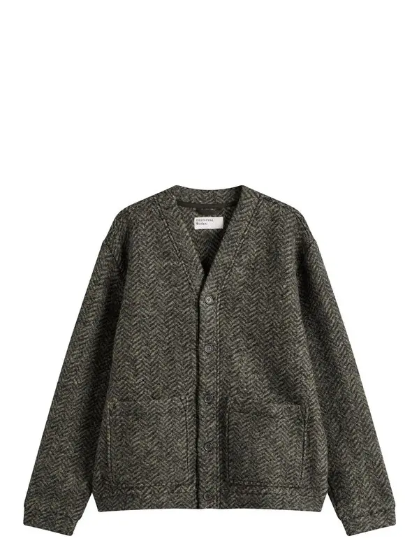 Universal Works Raven Fleece Advance Cardigan - Olive