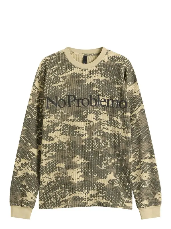 NO PROBLEMO Forest Waffle Ls T-shirt - Sand